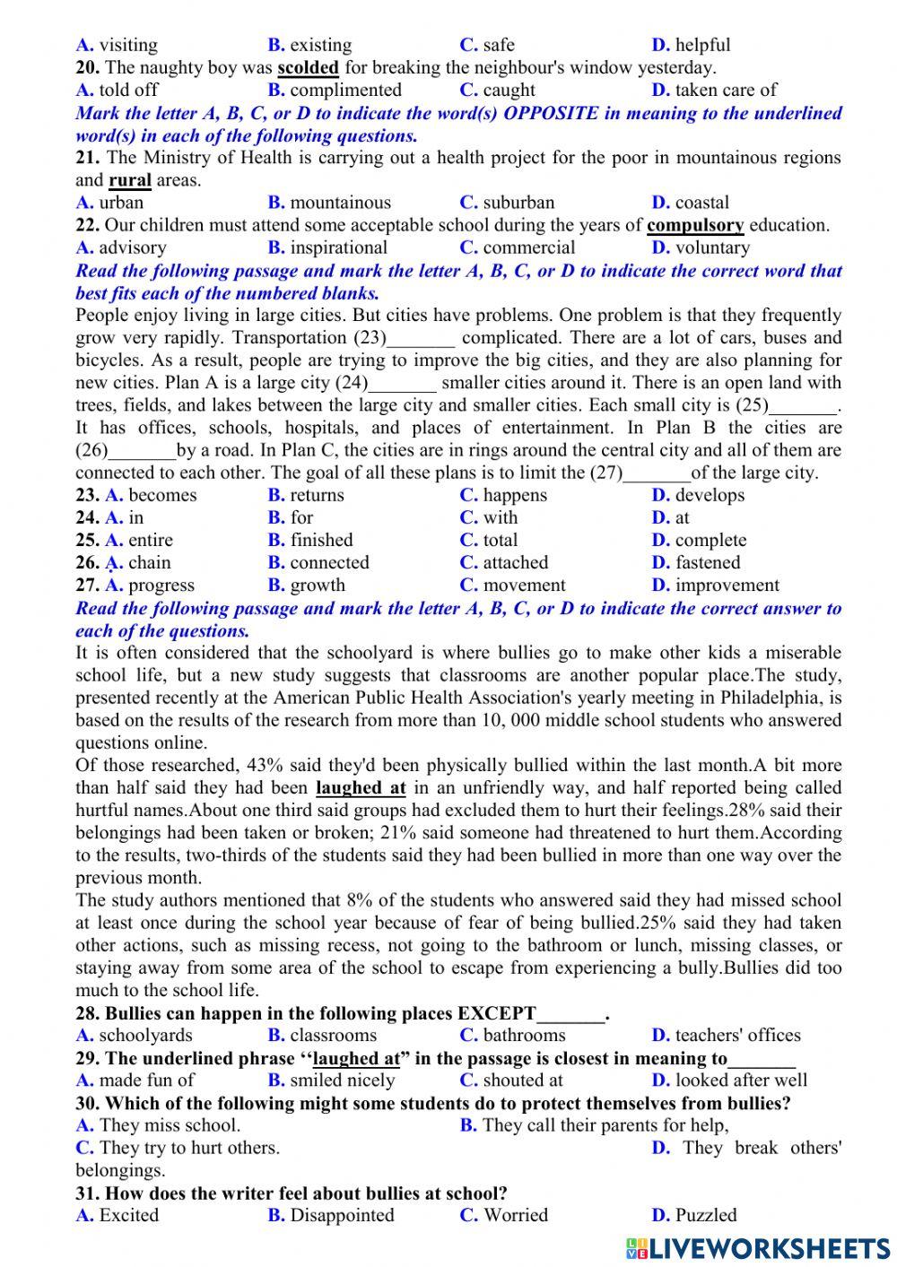 Basic test 1. 15.5.21 worksheet | Live Worksheets