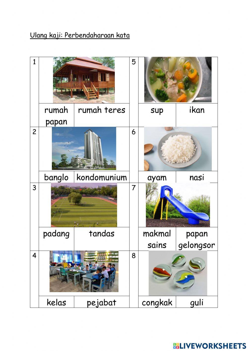 Perbendaharaan kata 1001176 | LMH | LiveWorksheets