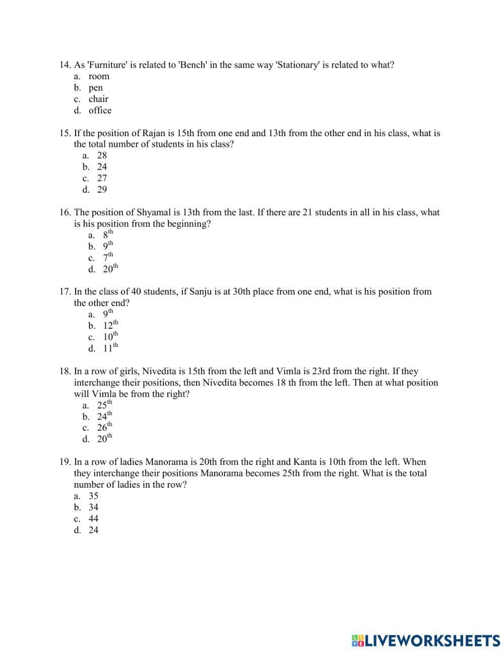 PEP ABILITY TES… | Free Interactive Worksheets | 5013764