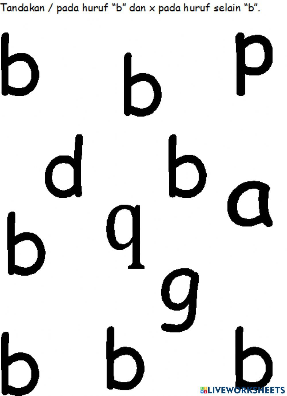 Mengenal Huruf b worksheet | Live Worksheets