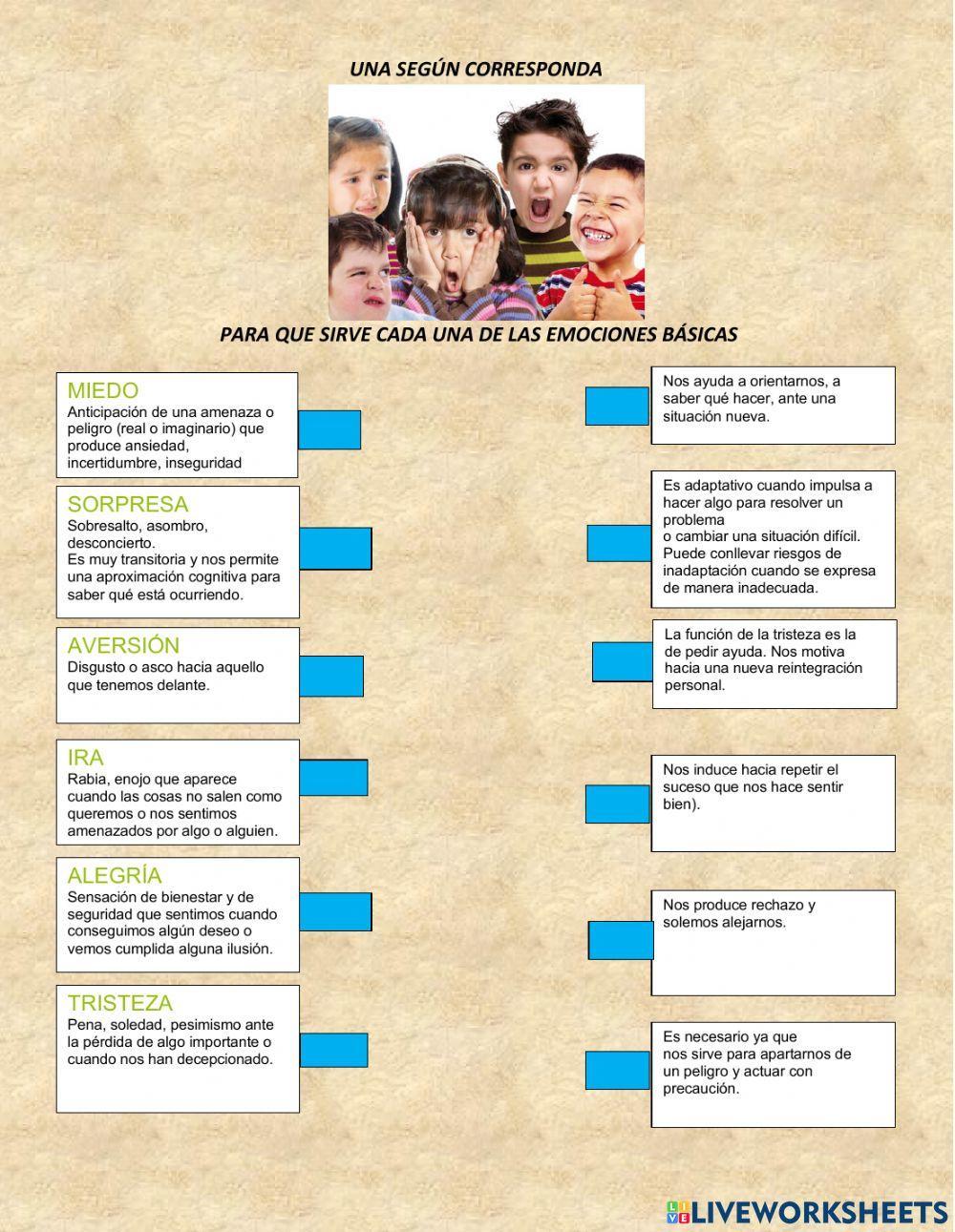 Emociones bàsicas interactive activity | Live Worksheets