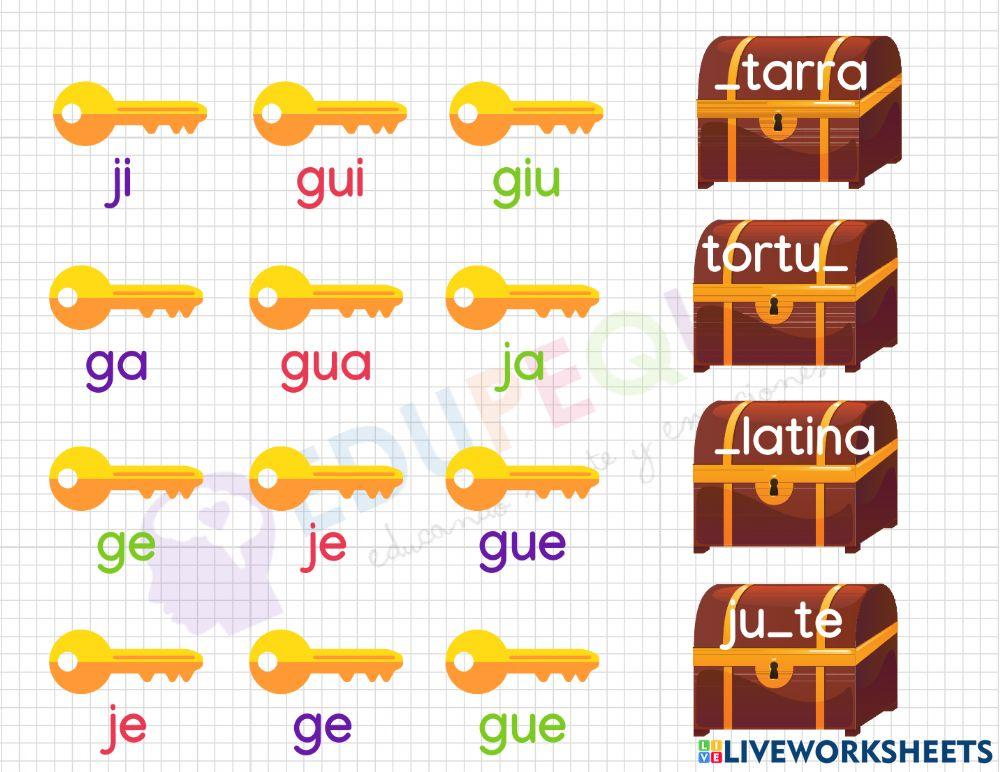 Silabas con -g- | Free Interactive Worksheets | 1002551