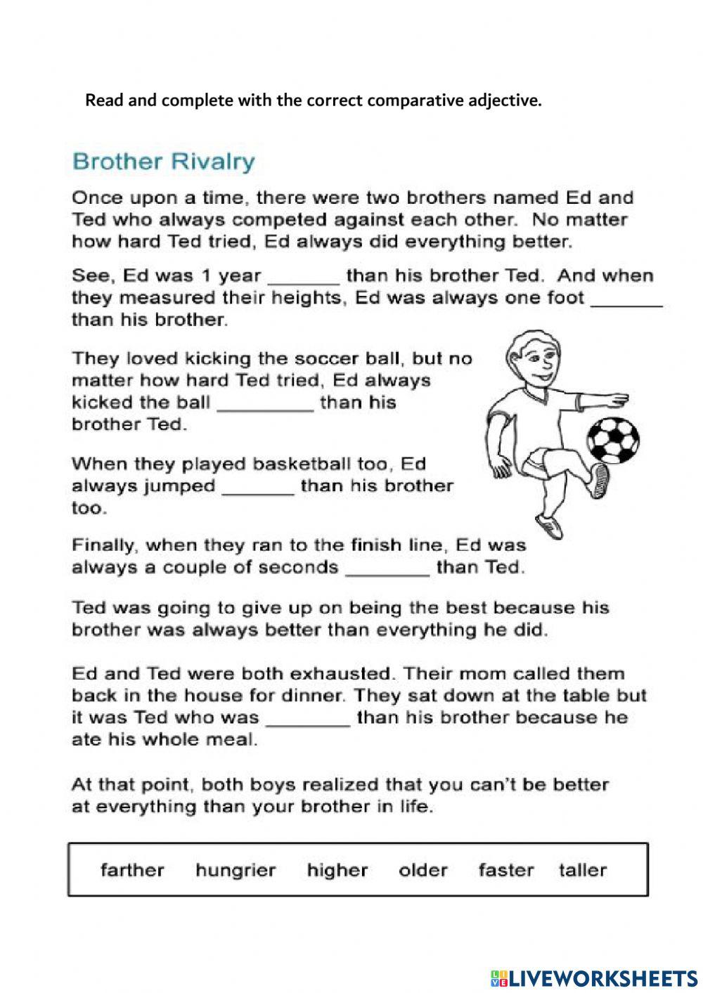Comparative adj… | Free Interactive Worksheets | 5014337