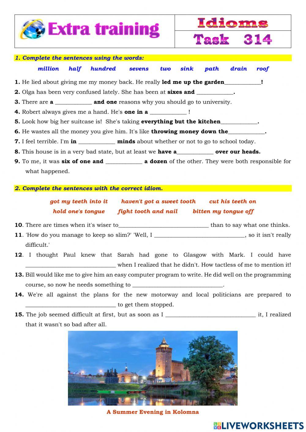 Extra Training 314 worksheet | Live Worksheets