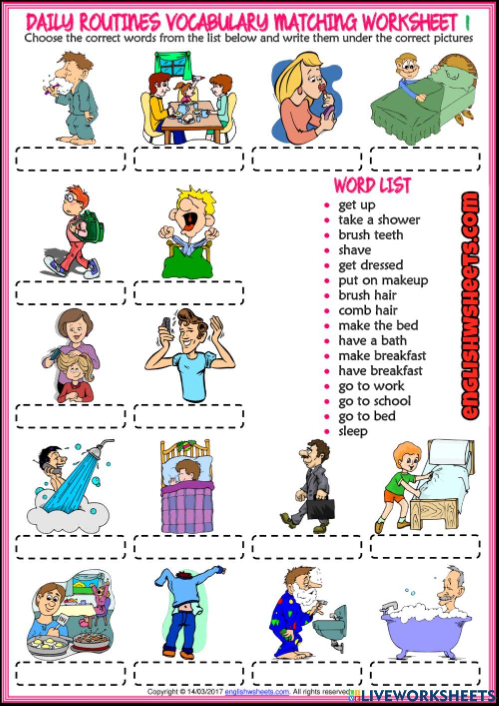 3025870 | Daily routine | 90000034959 | LiveWorksheets