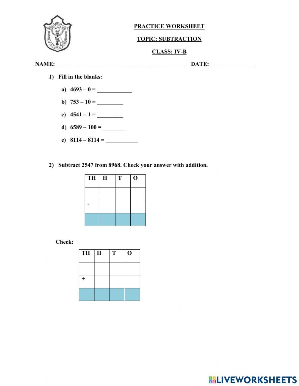 Practice worksheet interactive activity | Live Worksheets