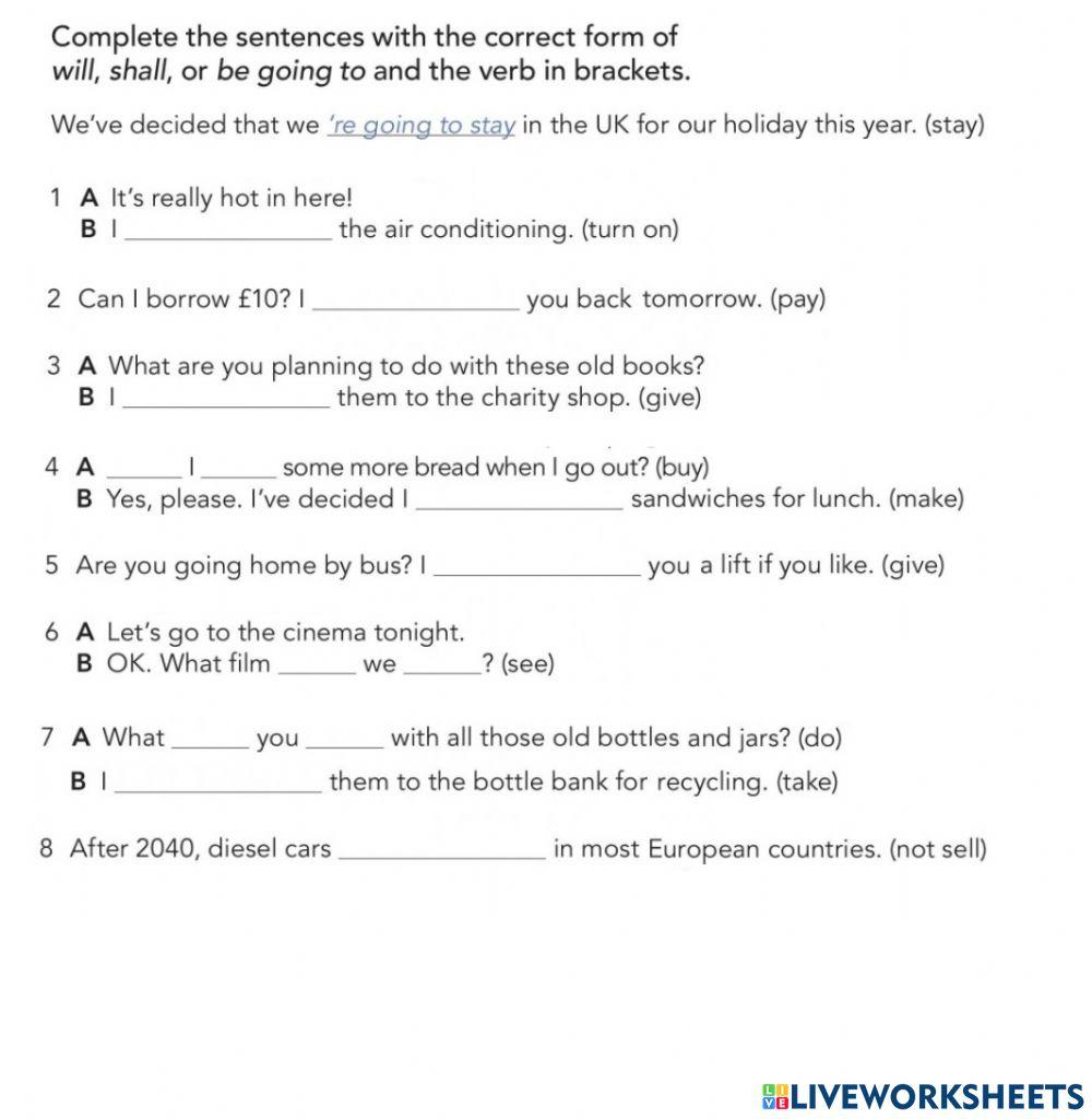 B1.2 - Future f… | Free Interactive Worksheets | 3023450