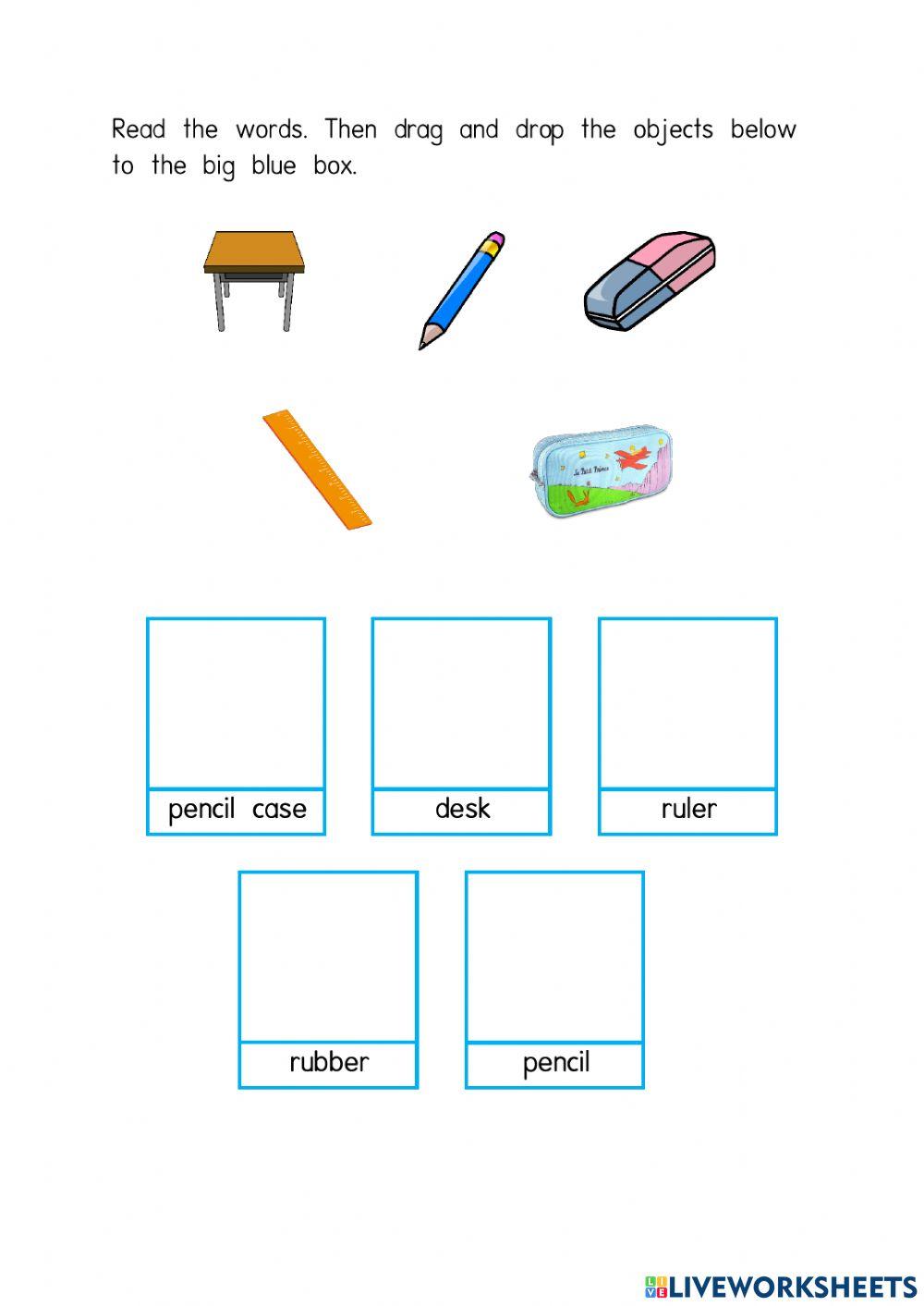 Classroom Objects online exercise for Easy | Live Worksheets
