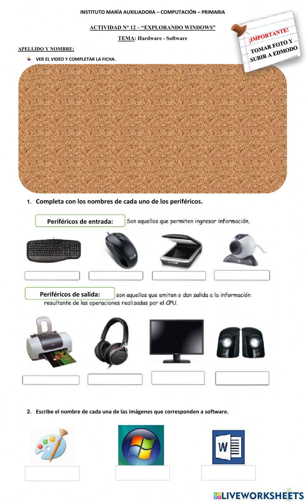 1004007 | Hardware y Software | rosy27 | LiveWorksheets