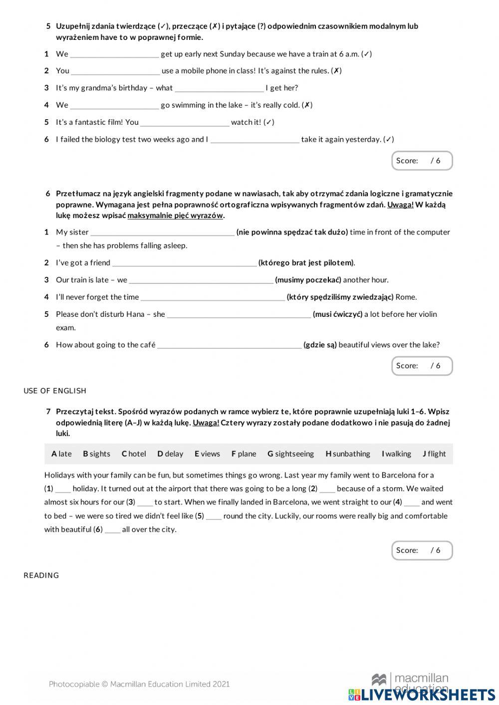 klasa 7 unit 8 … | Free Interactive Worksheets | 6592123