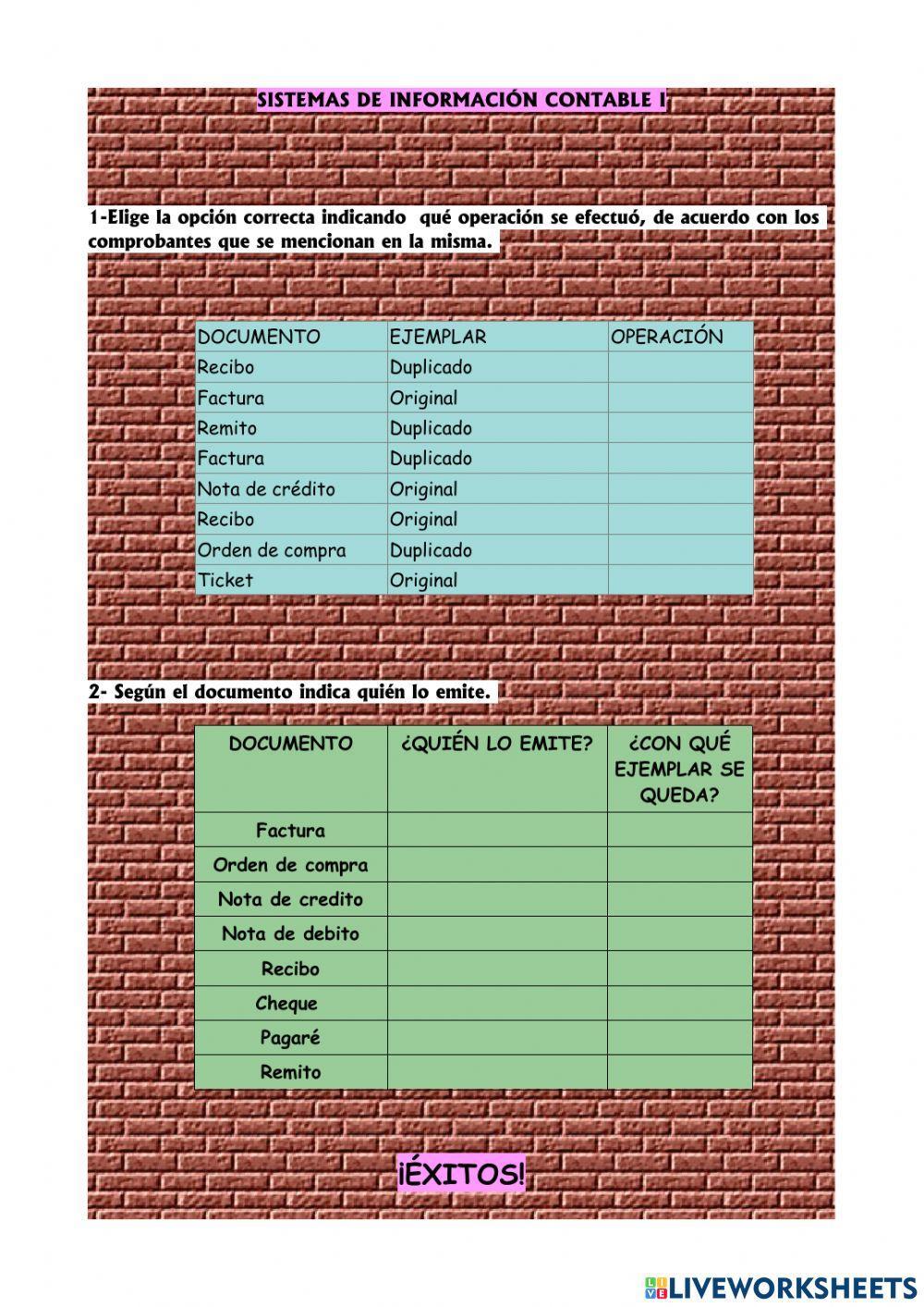 Documentos Come… | Free Interactive Worksheets | 1004735