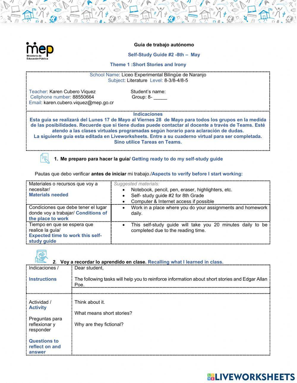 Selfstudy | Free Interactive Worksheets | 1004919