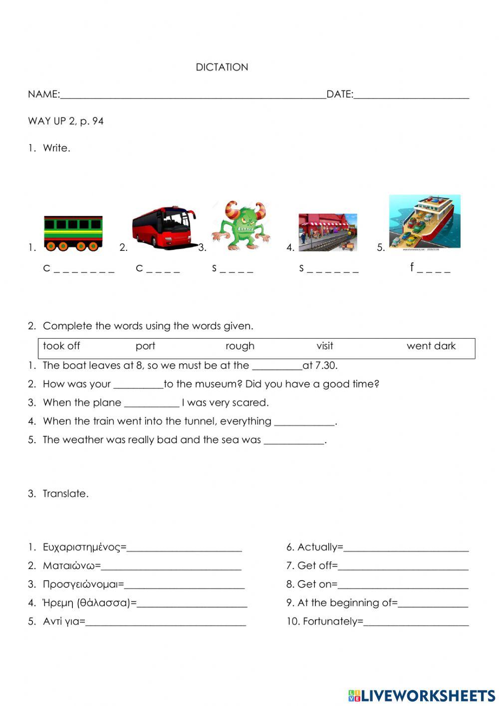 B'class, p. 94 worksheet | Live Worksheets