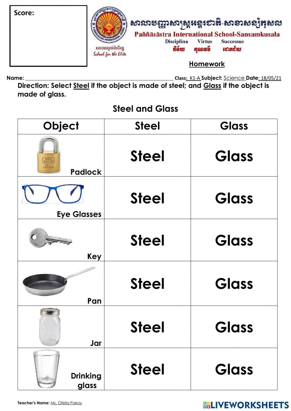 1006571 | Steel and Glass | PiaPakoy | LiveWorksheets