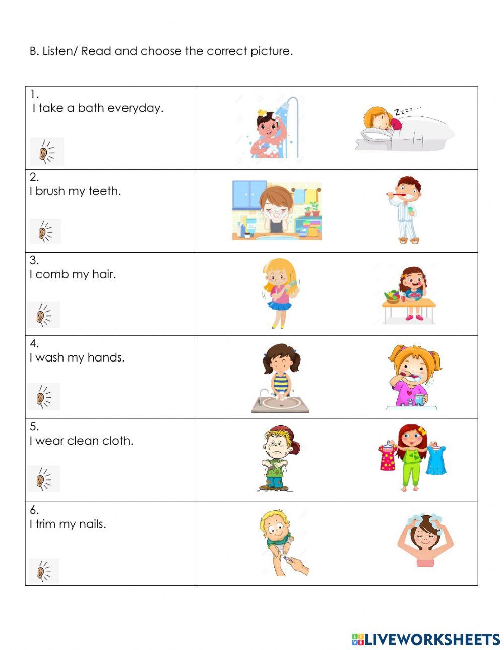 Things used to keep our body clean online exercise for | Live Worksheets