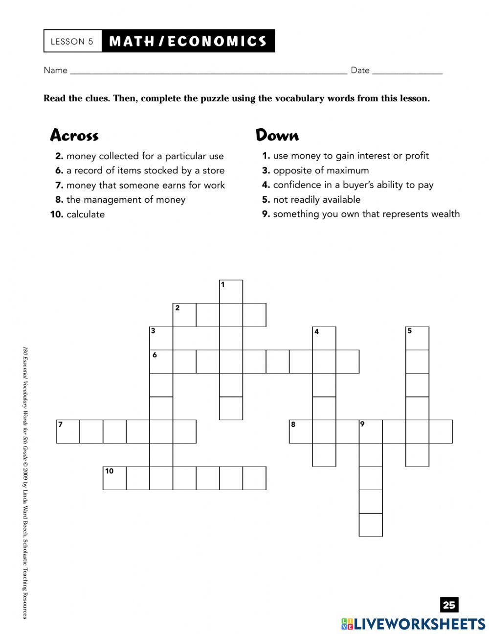 Economics Words Online Exercise For Live Worksheets economics-words-online-exercise-for-live-worksheets