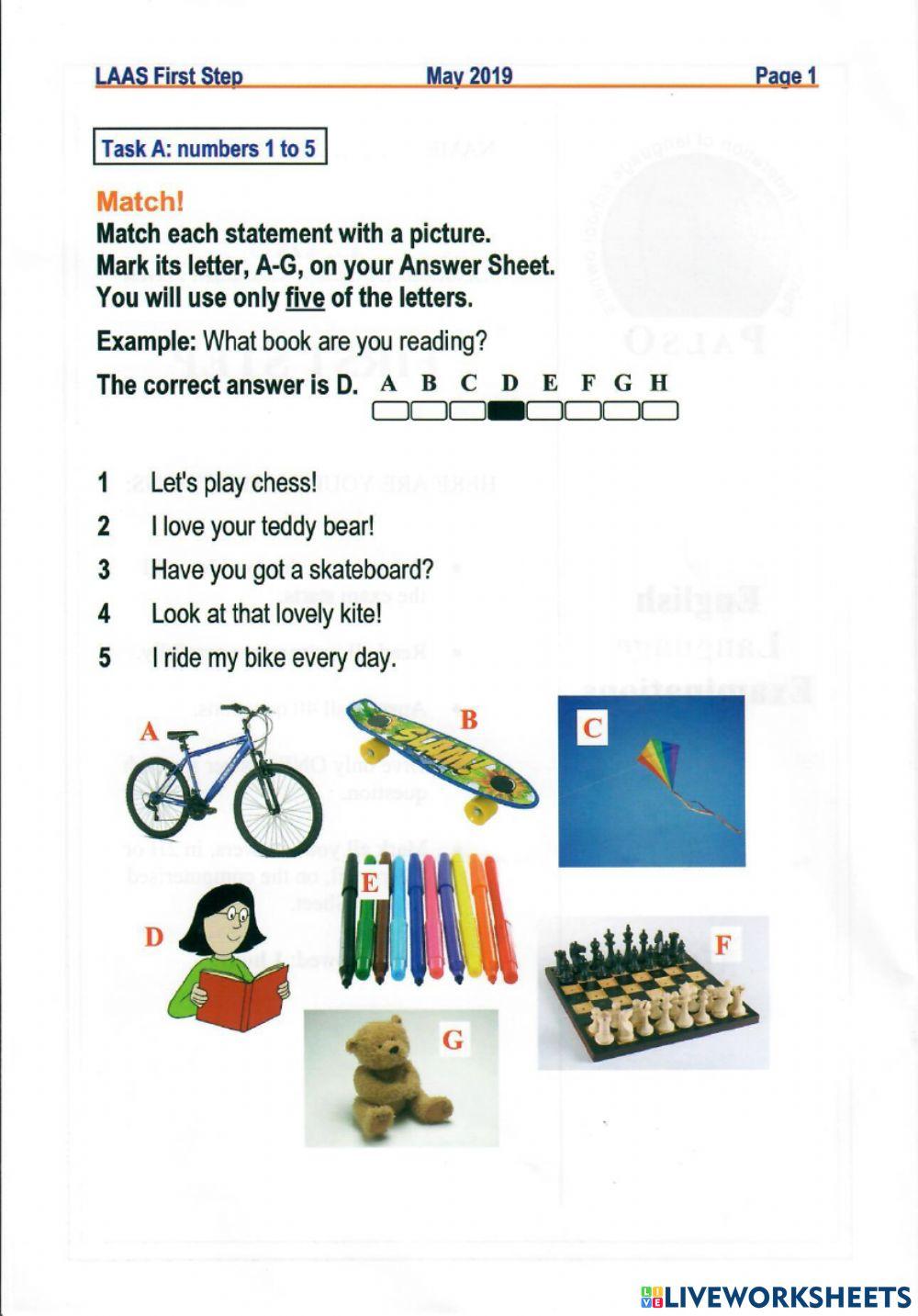 First Step Pals… | Free Interactive Worksheets | 1007271