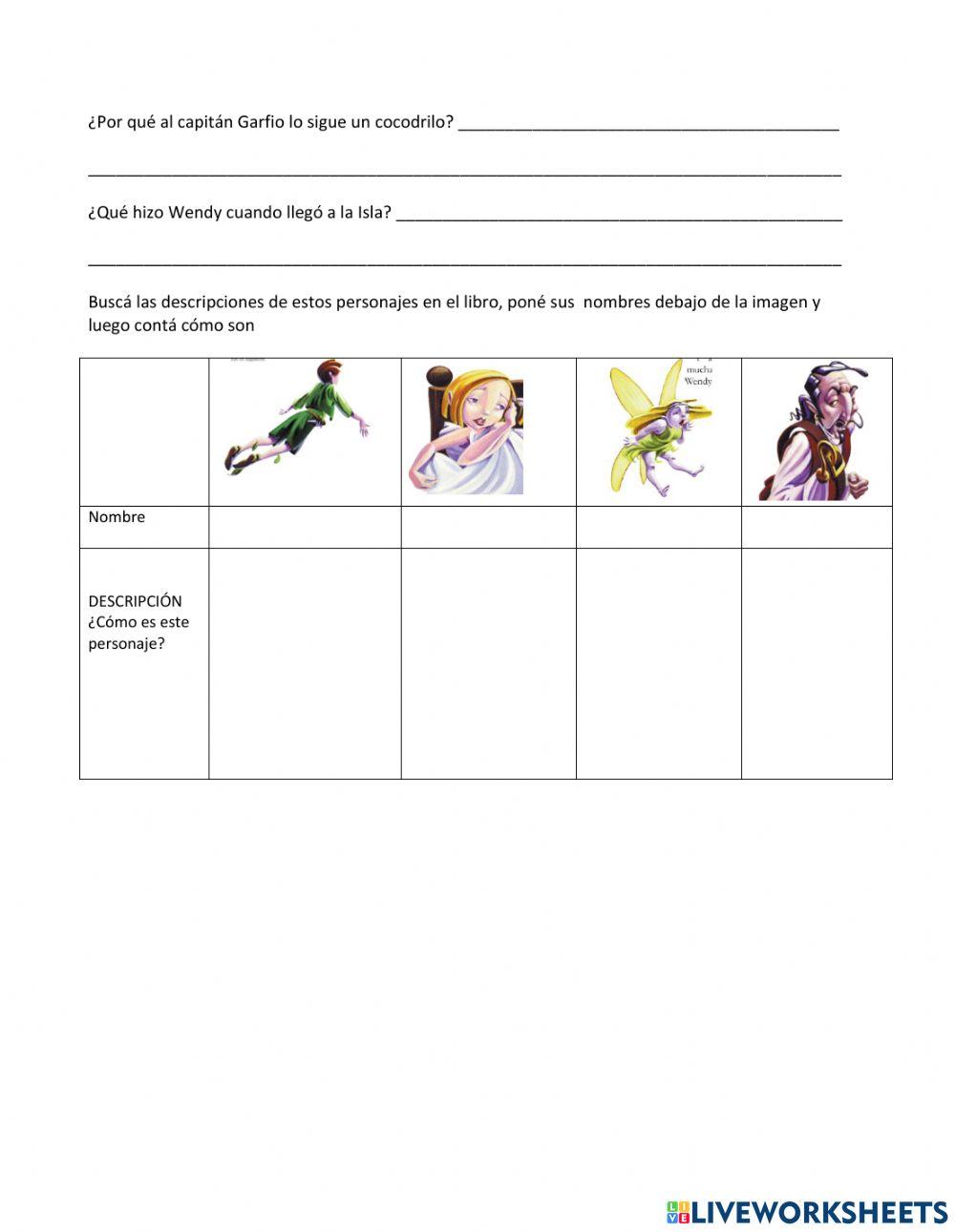 Peter capítulos 2 y 3 worksheet | Live Worksheets