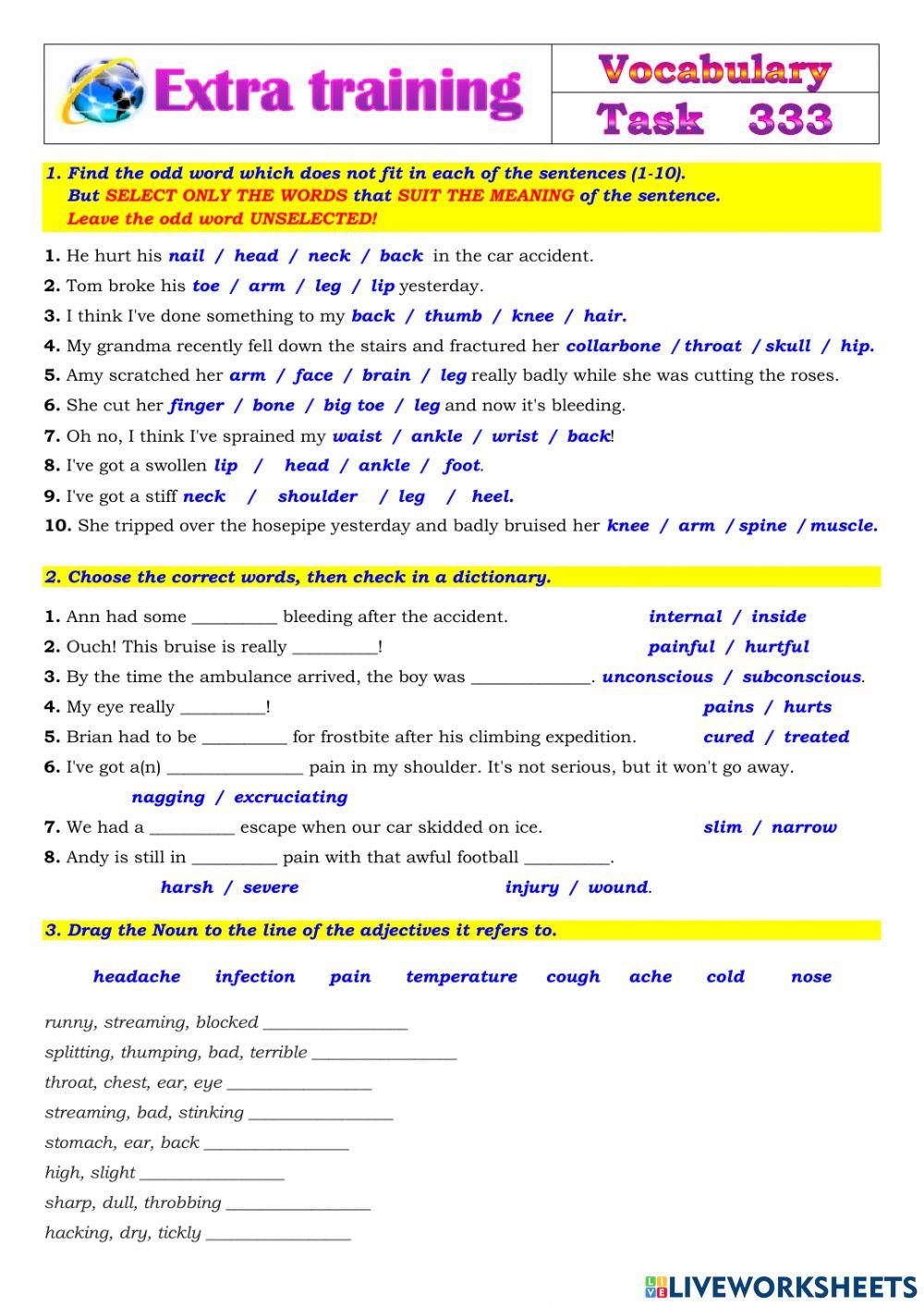 Extra Training 333 worksheet | Live Worksheets