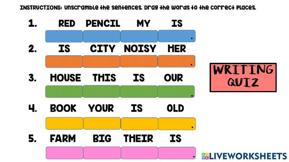 1008137 | Writing exercise | jezzliz | LiveWorksheets