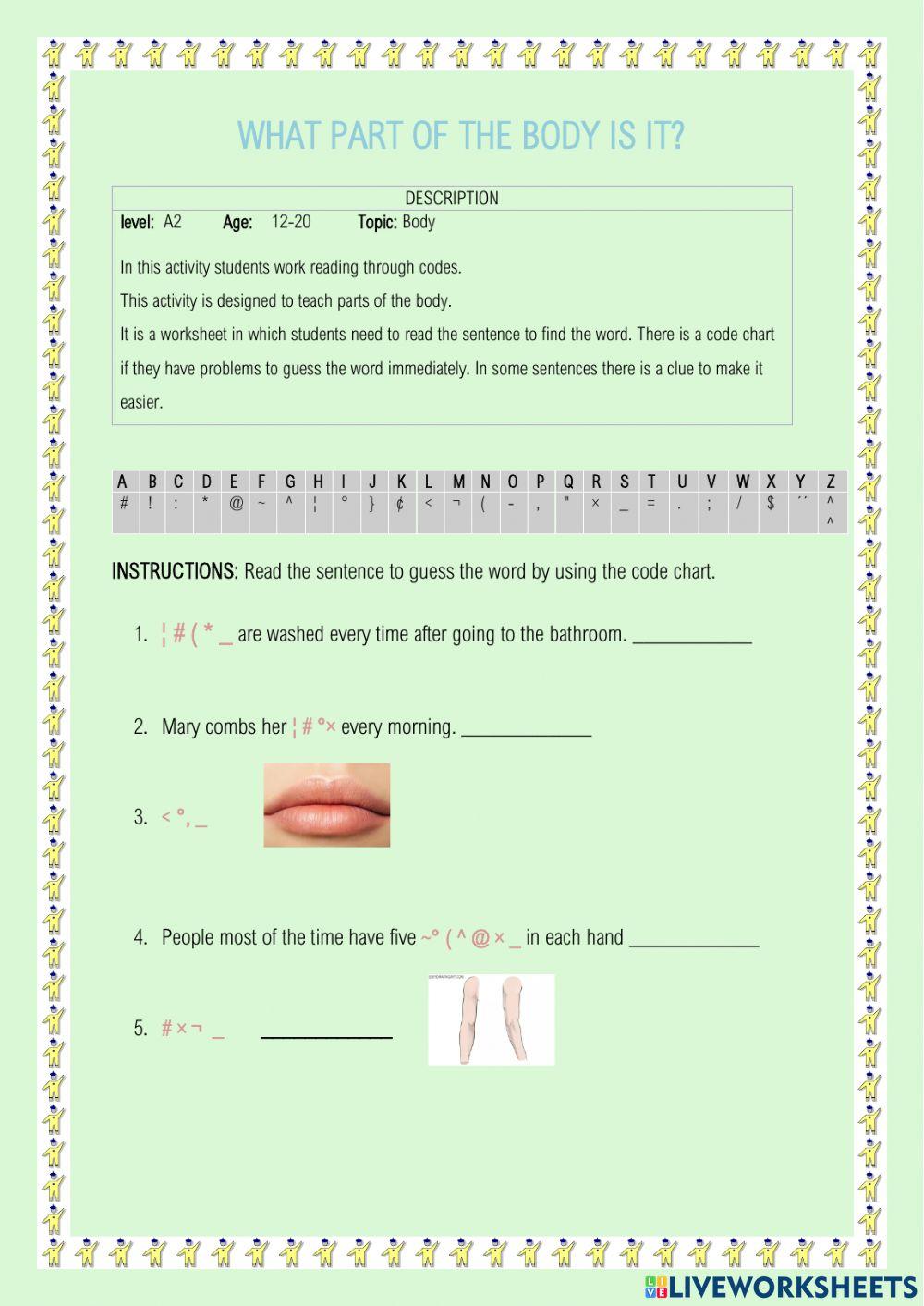 Part of the Body | Free Interactive Worksheets | 999734