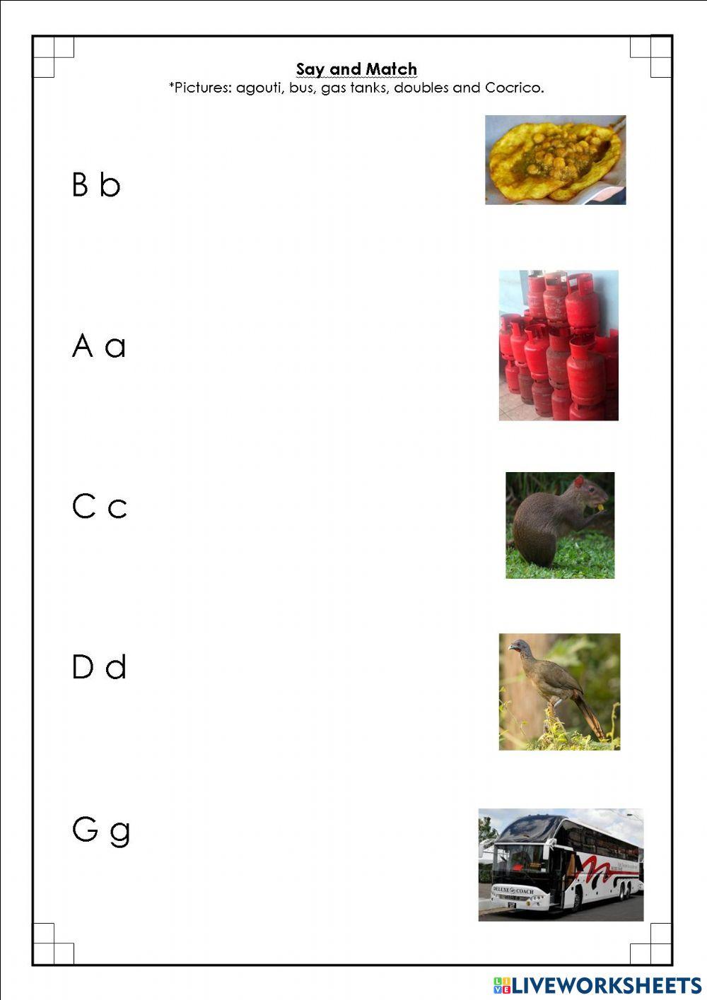 Say and match 4 online exercise for | Live Worksheets