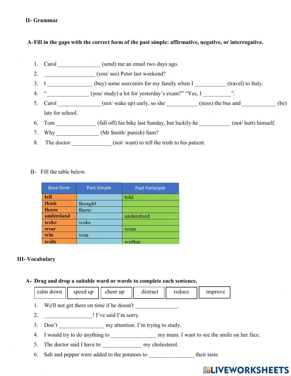 Mixed exercises worksheet | Live Worksheets
