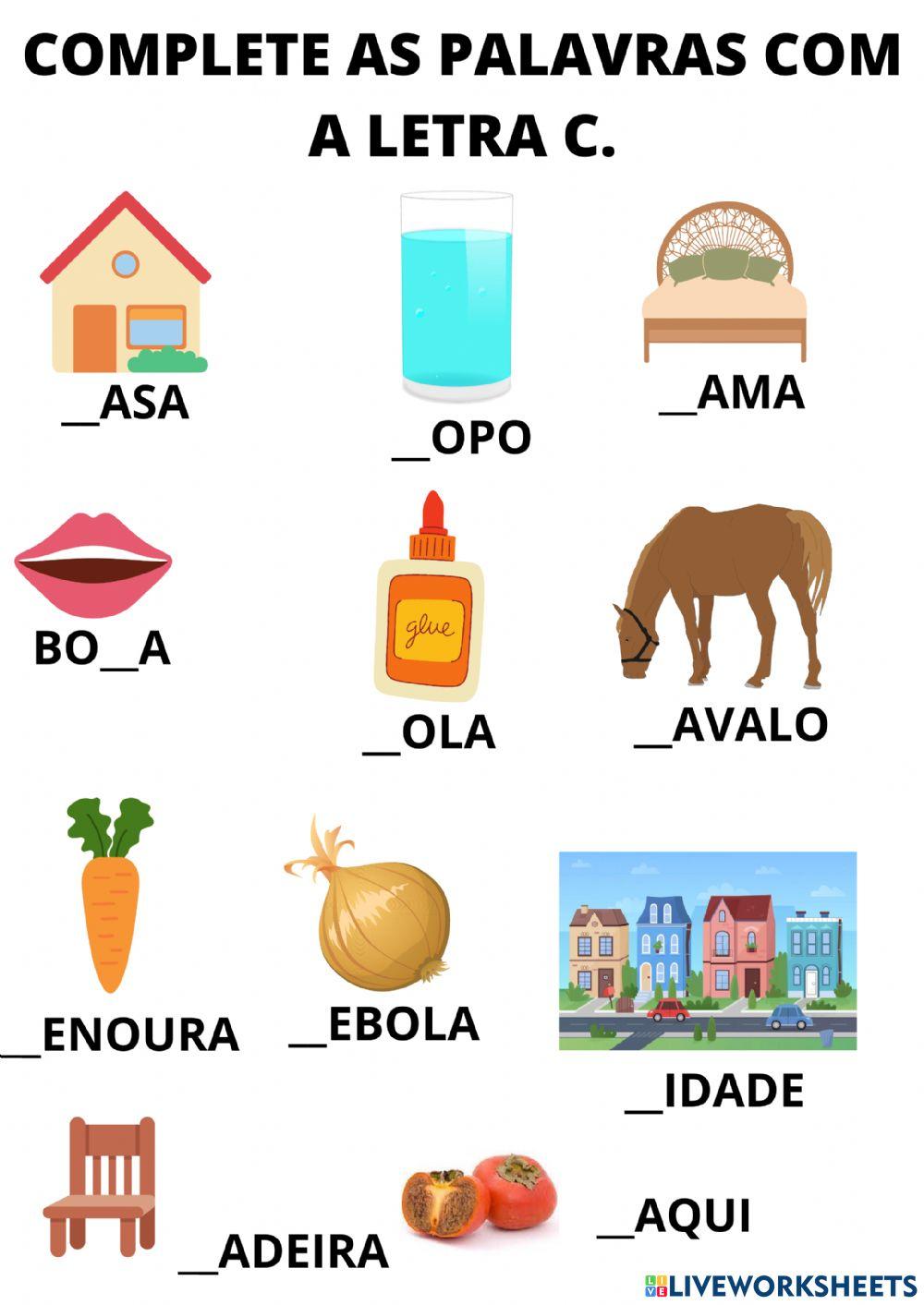 Letra c activity for 1º ano | Live Worksheets