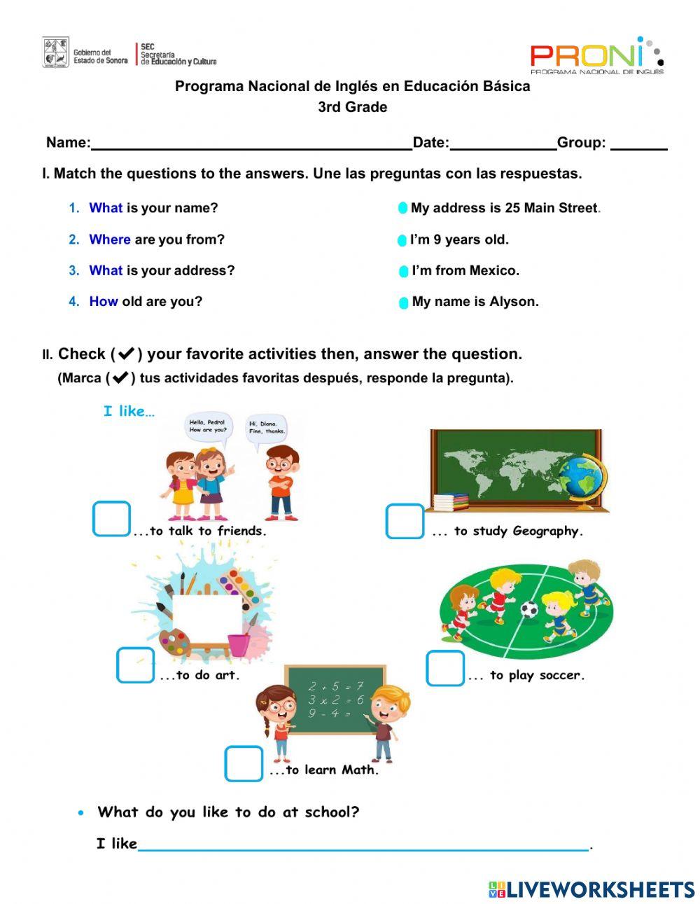 Gerardo Enriquez | 3RD GRADE EVALUATION 6594577