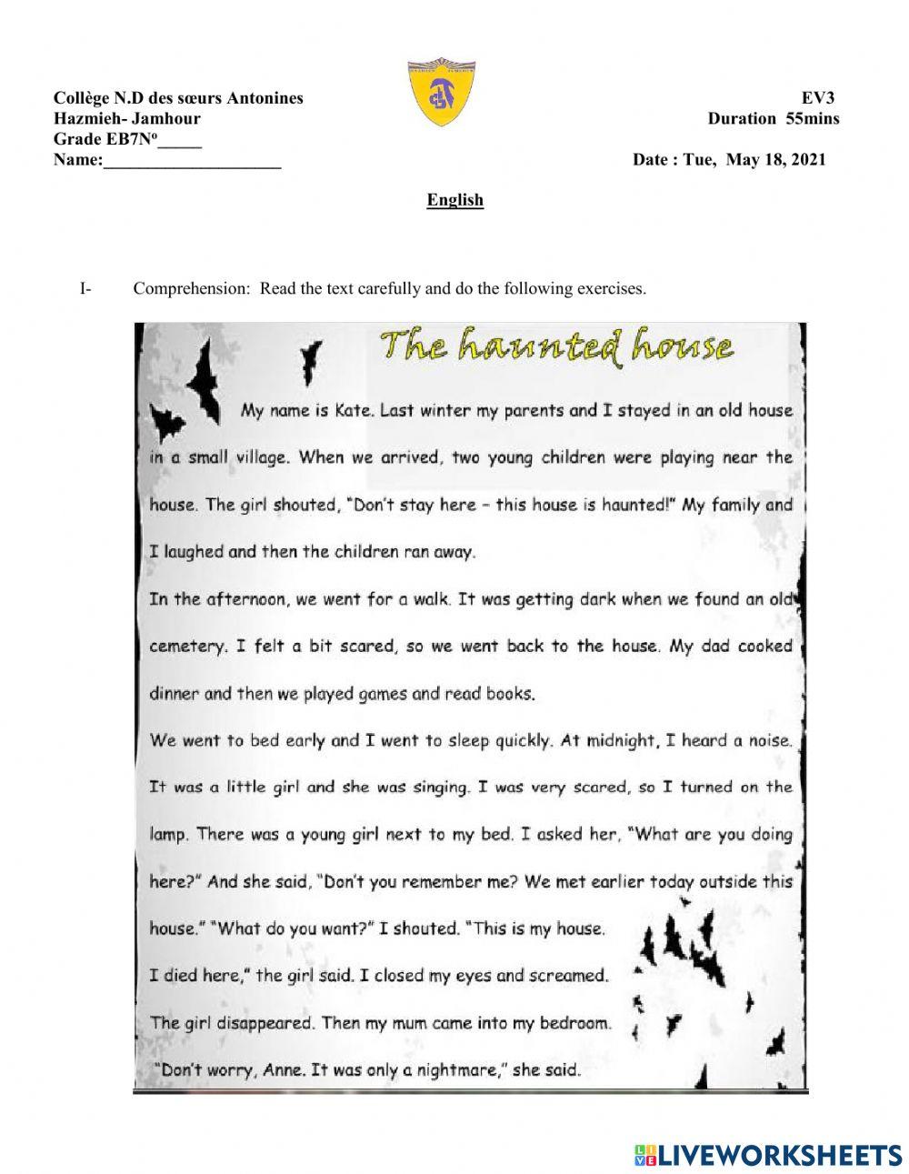 Eb7 ev3 worksheet | Live Worksheets