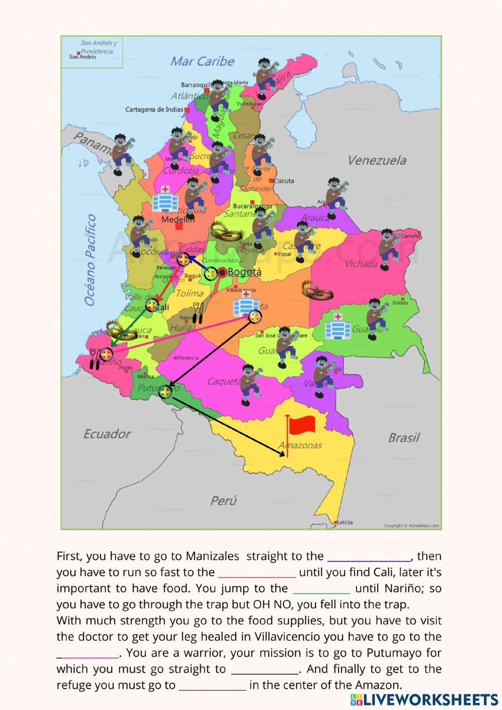 Directions interactive worksheet for Third grade | Live Worksheets