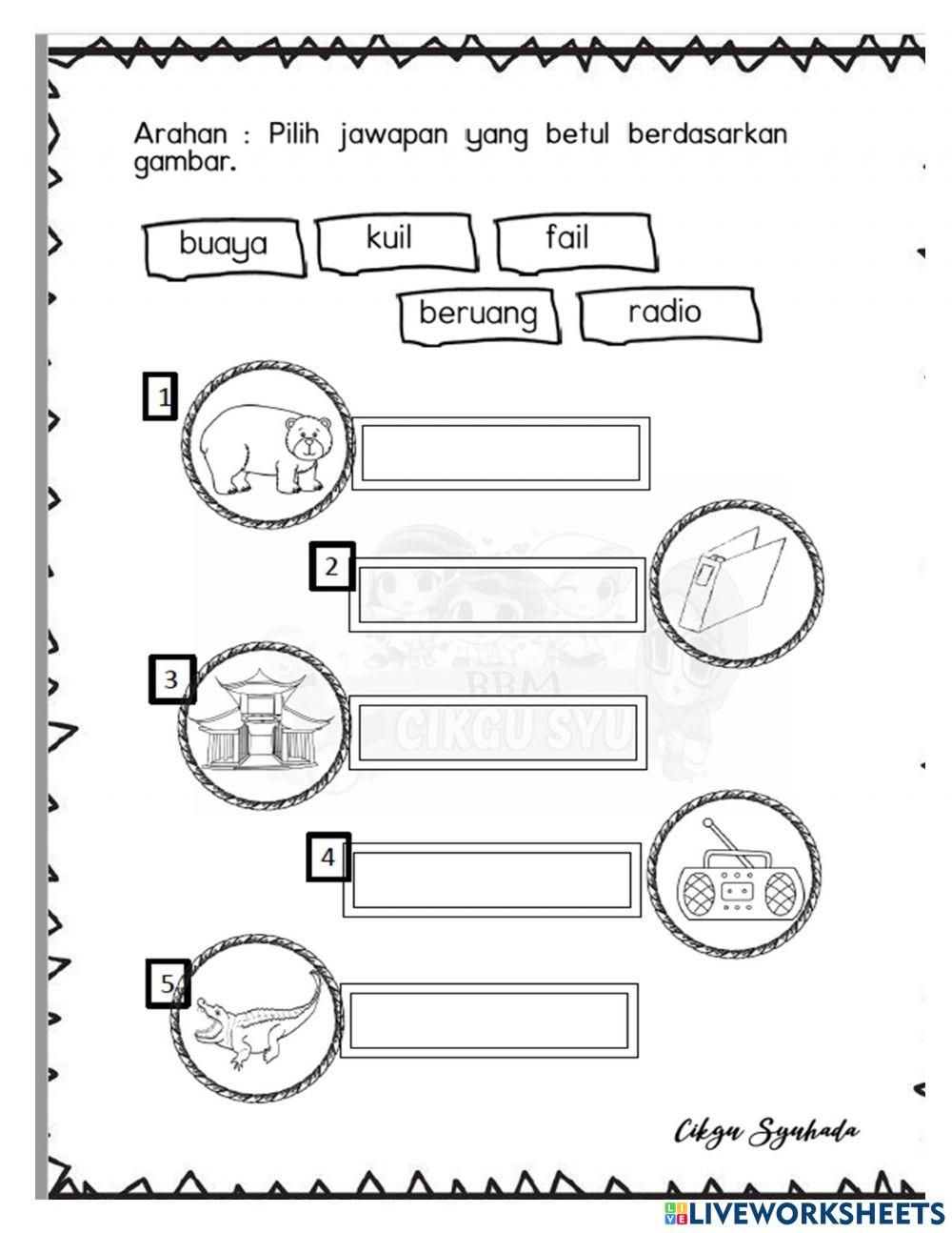 1009582 | Vokal berganding | haslinda | LiveWorksheets