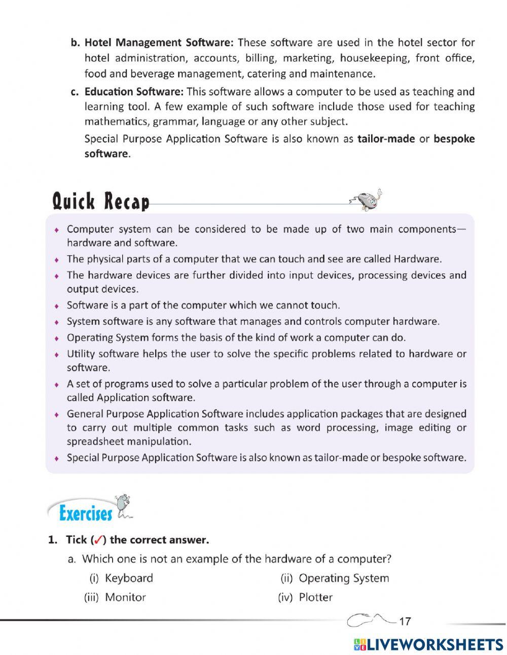 COMPUTER HARDWA… | Free Interactive Worksheets | 5021073