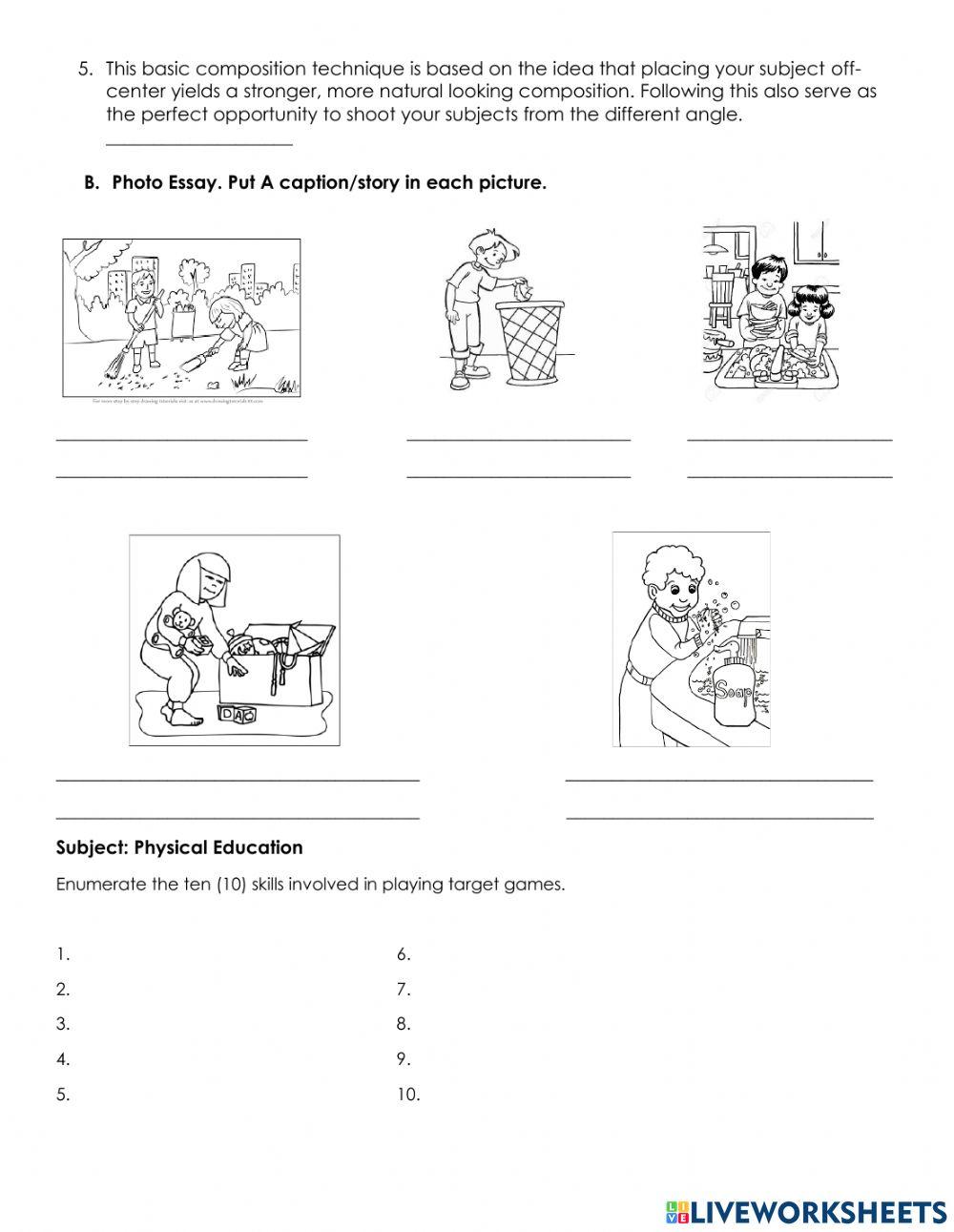 Mapeh interactive worksheet | Live Worksheets