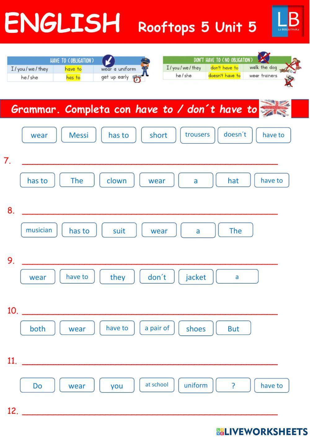 Rooftops 5 unit… | Free Interactive Worksheets | 997957
