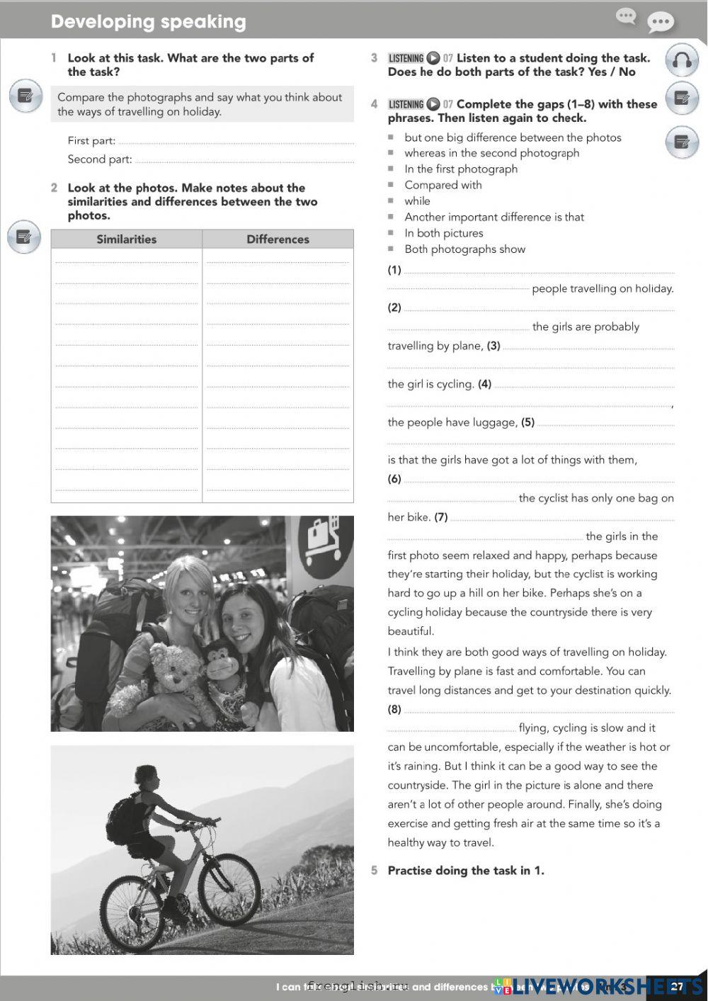 comparing photos 2 online exercise for | Live Worksheets