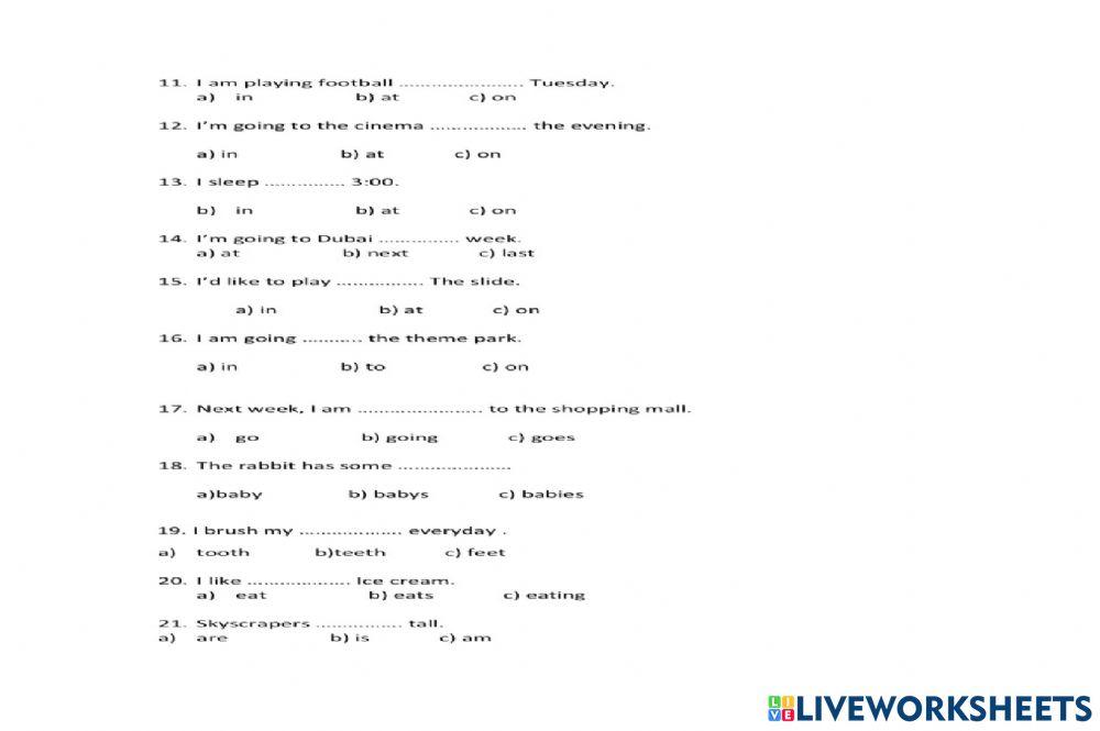Engilsh worksheet | Live Worksheets