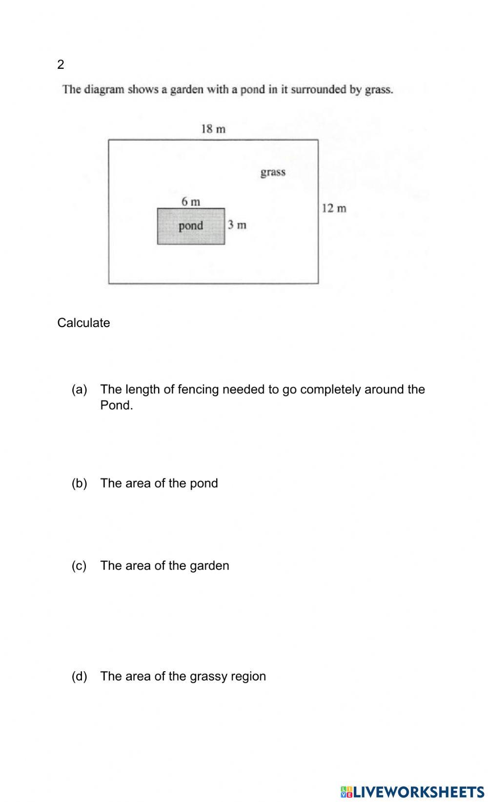 Area of the bor… | Free Interactive Worksheets | 1010767