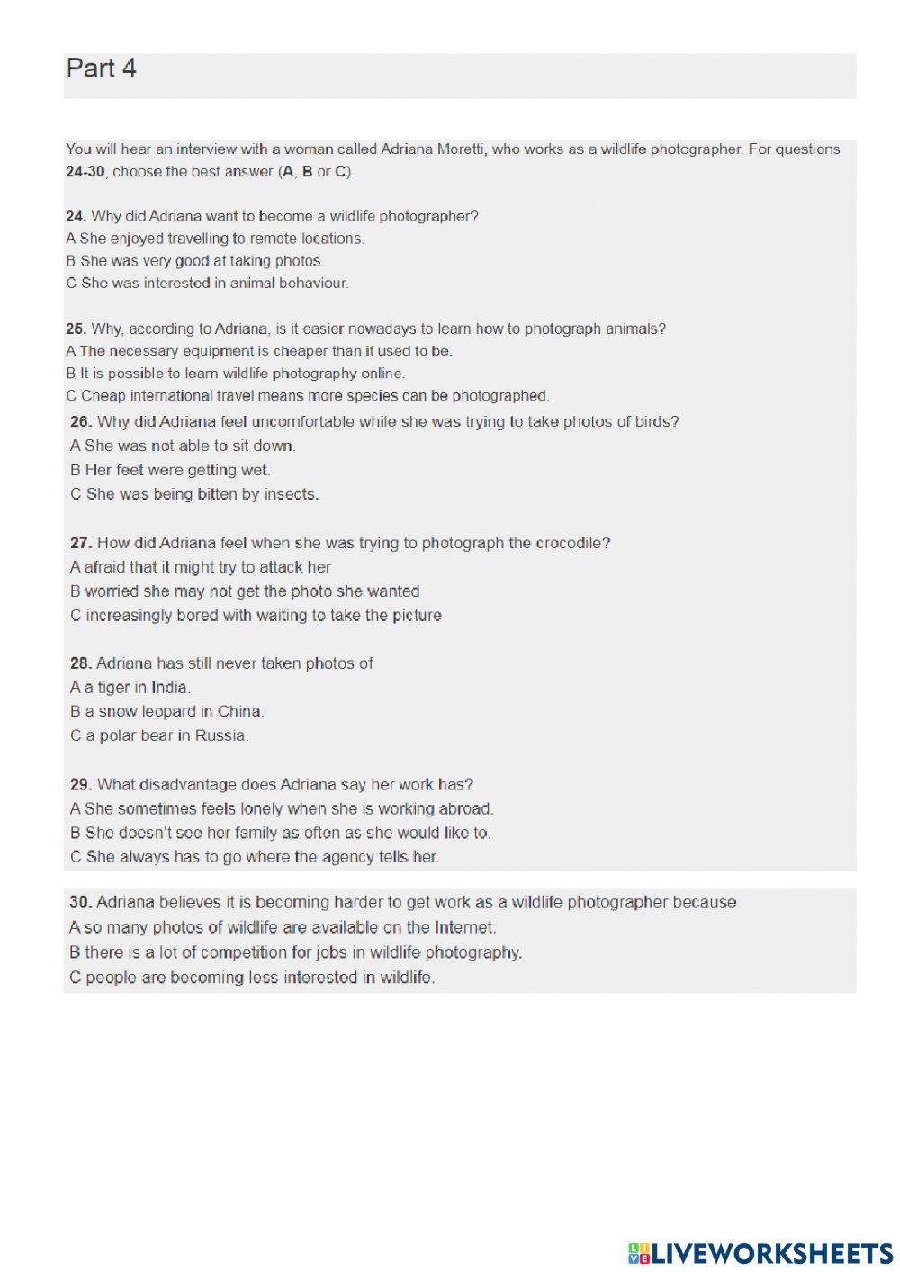 1010994 | FCE listening practice | linhtruong