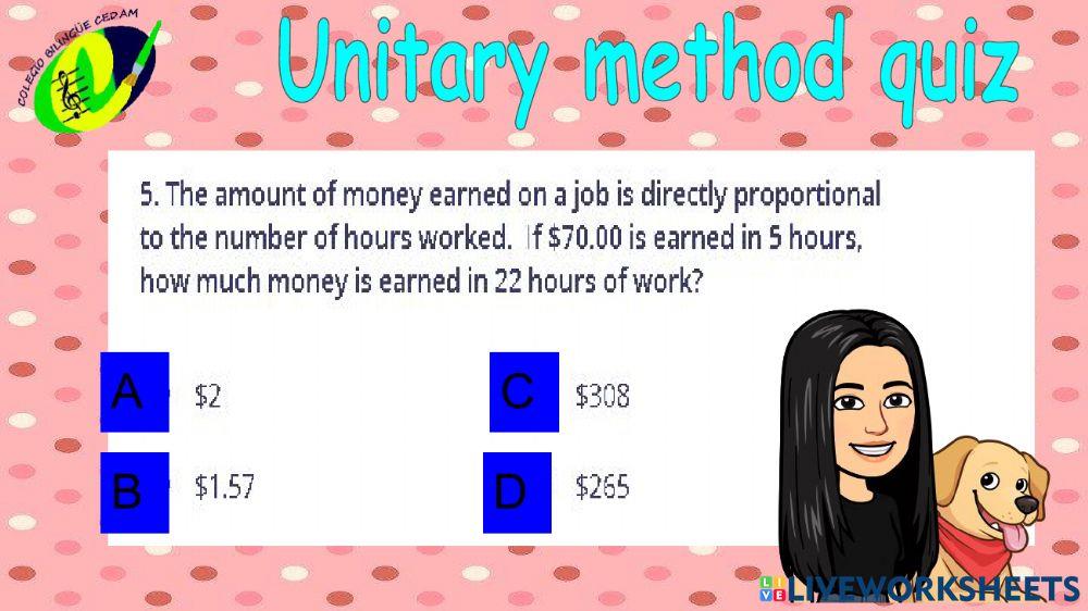 UNITARY METHOD … | Free Interactive Worksheets | 3028875