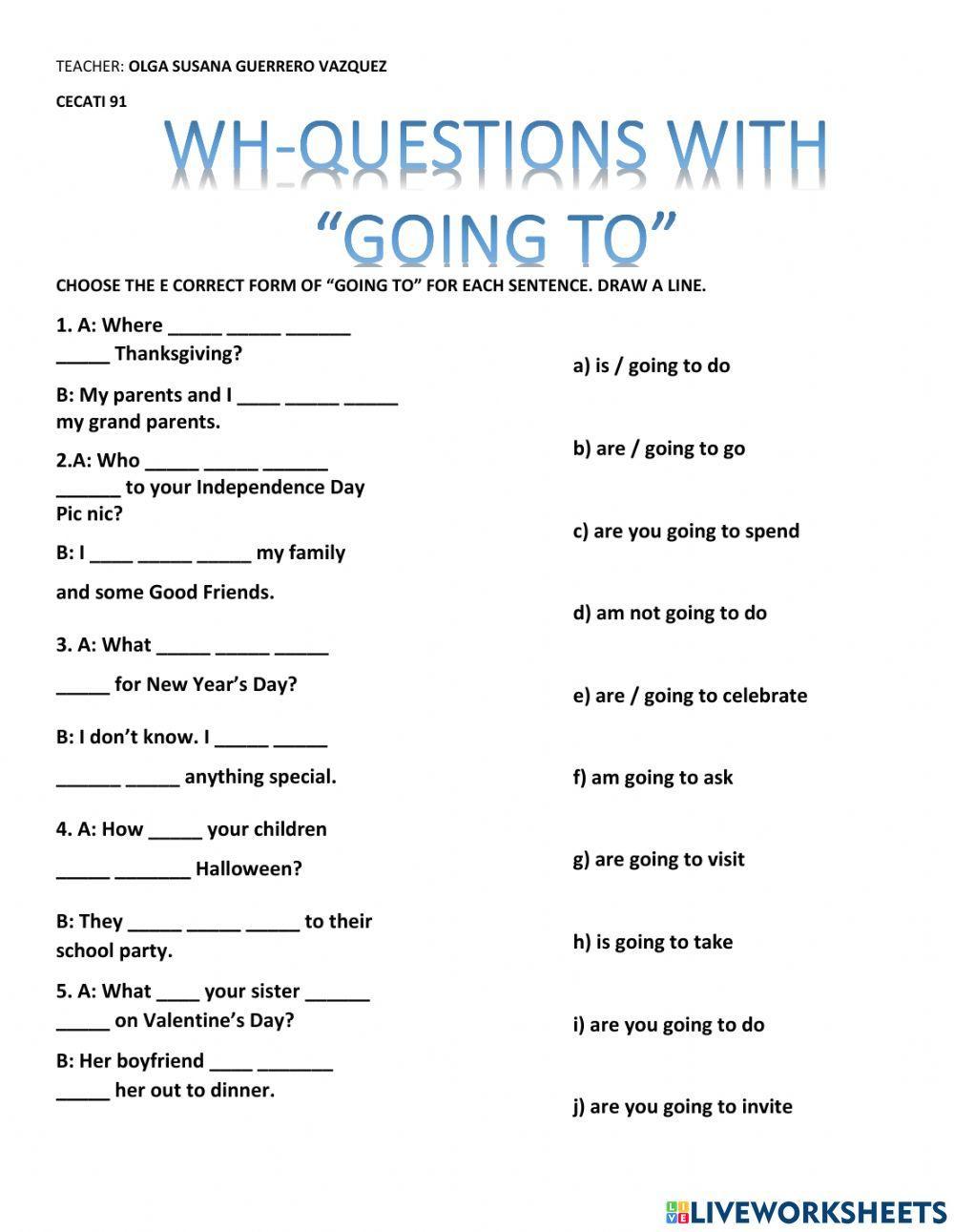 Questions with … | Free Interactive Worksheets | 1012234