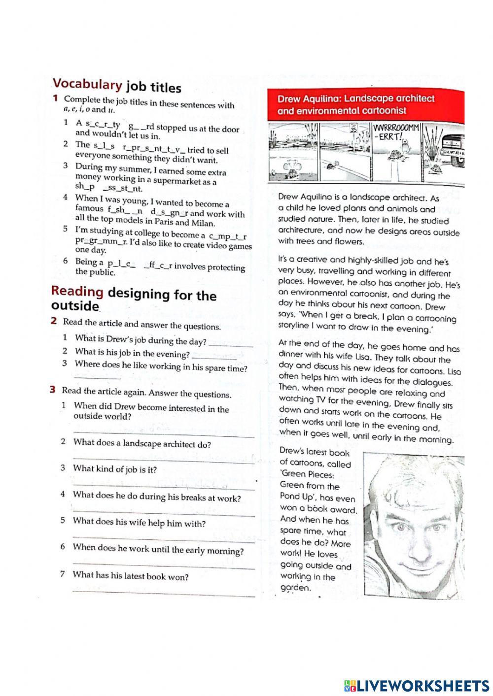 An architect | Free Interactive Worksheets | 1012687