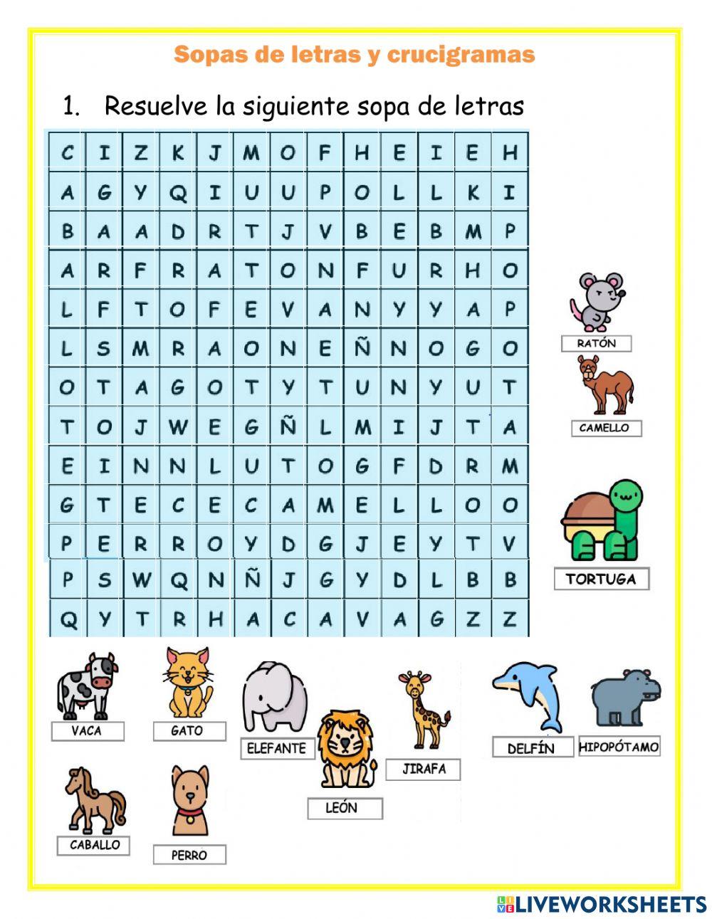 SOPA DE LETRSO worksheet | Live Worksheets