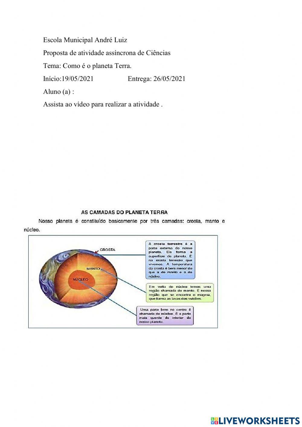 Atividade assíncrona de Ciências worksheet | Live Worksheets