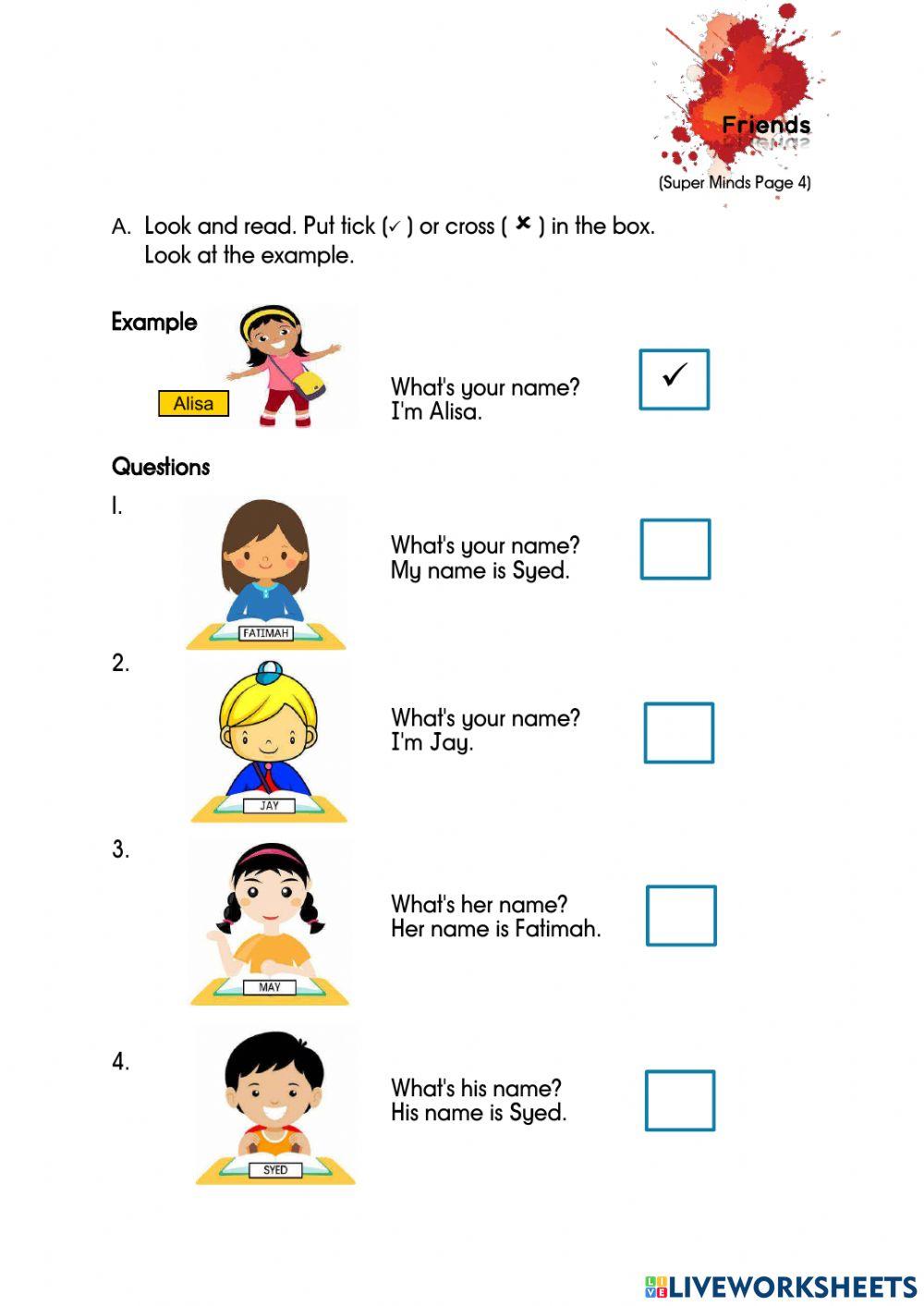Superminds Unit 0 (Friends) worksheet | Live Worksheets