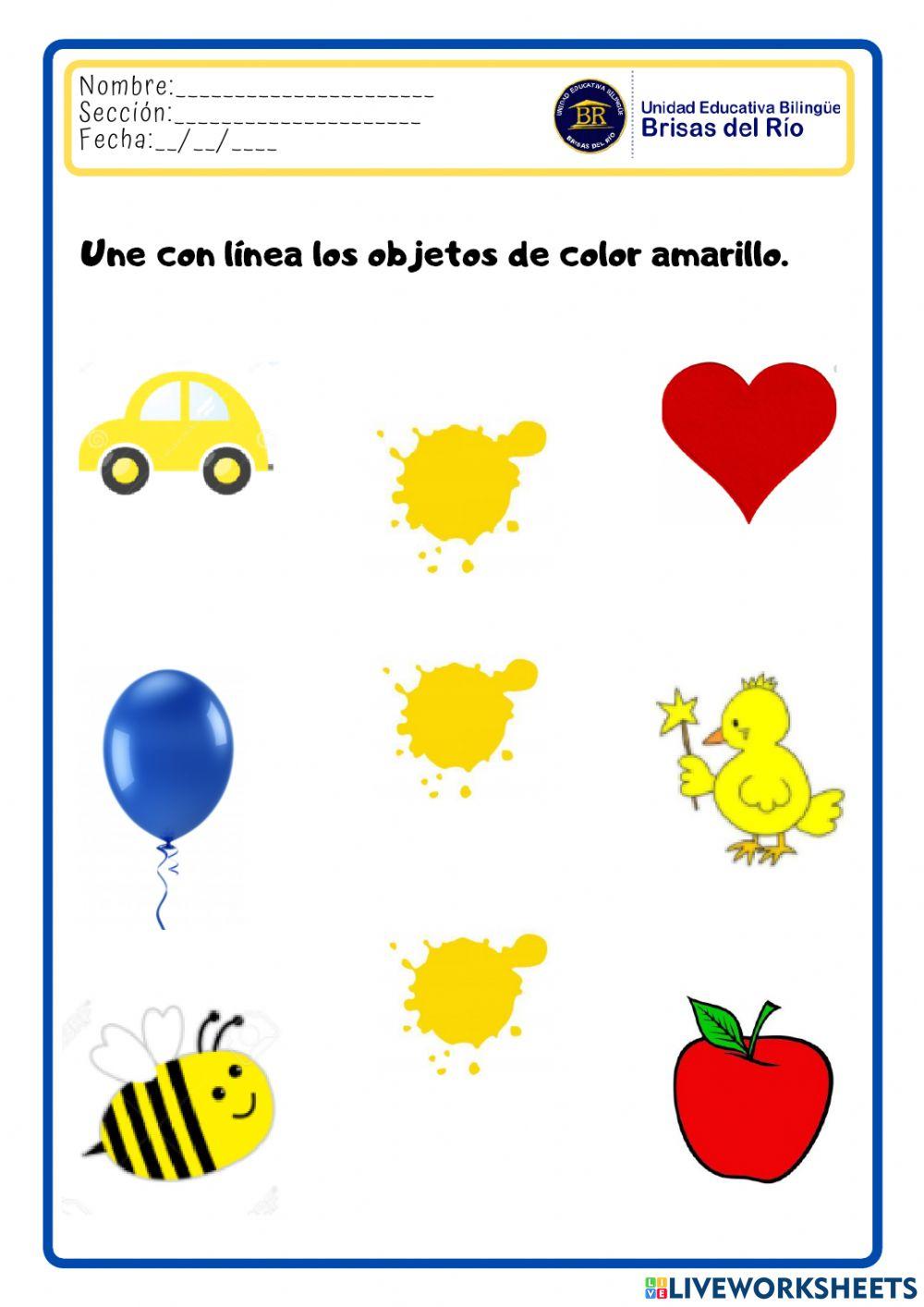 Color amarillo online exercise | Live Worksheets