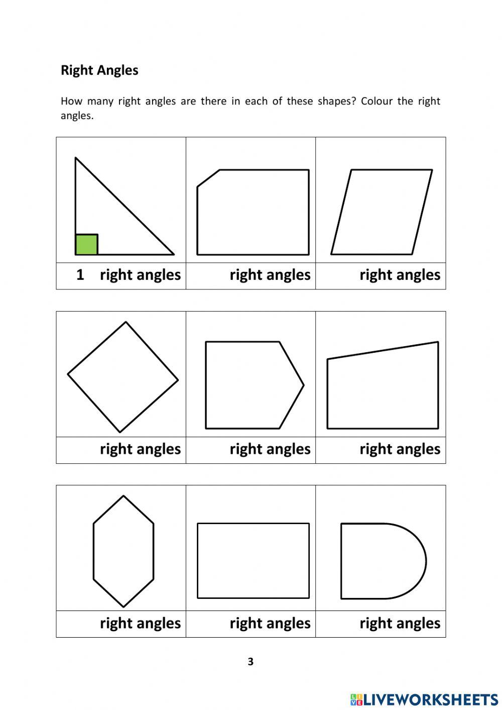 right angles sheet