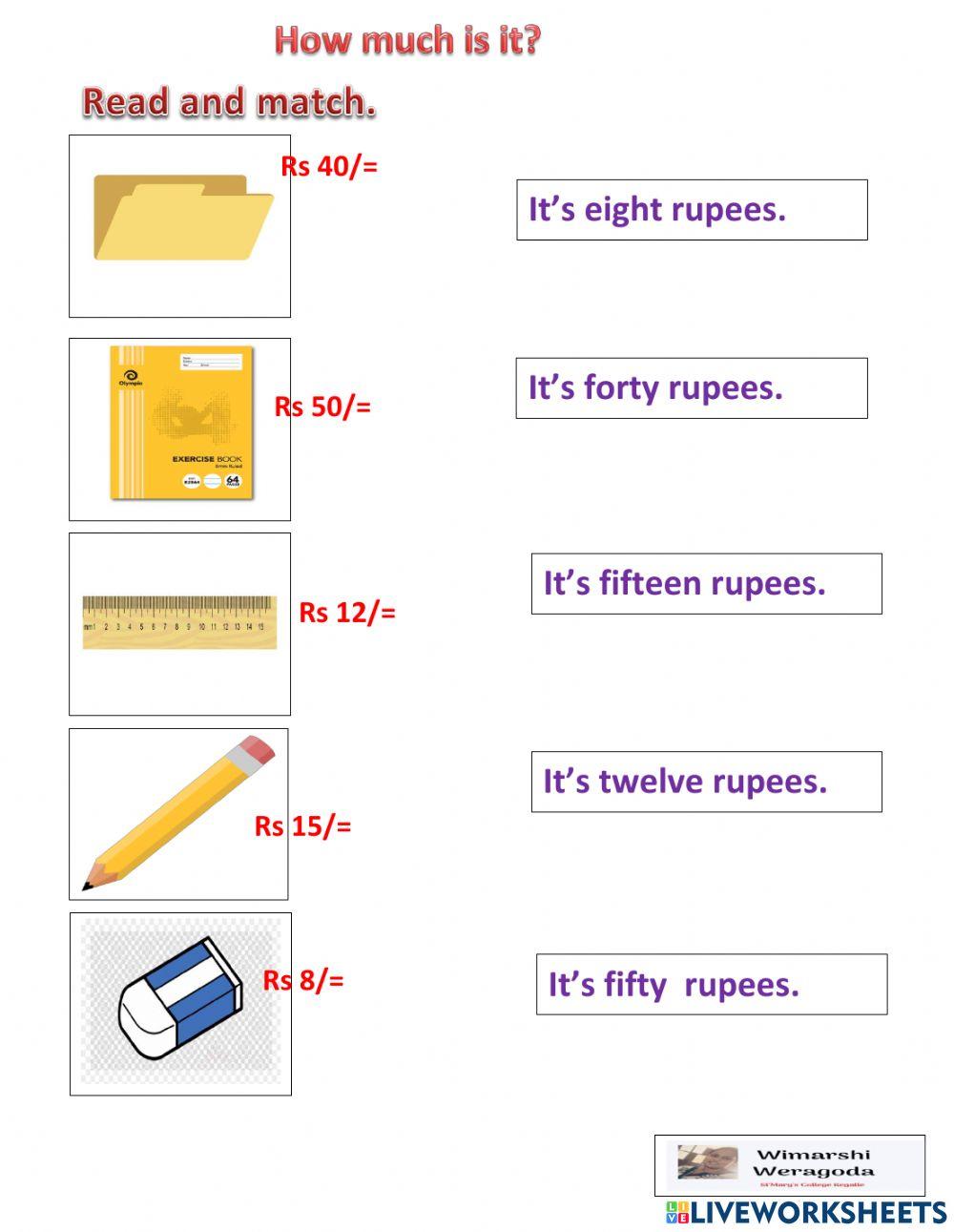 How much is it? free online exercise | Live Worksheets