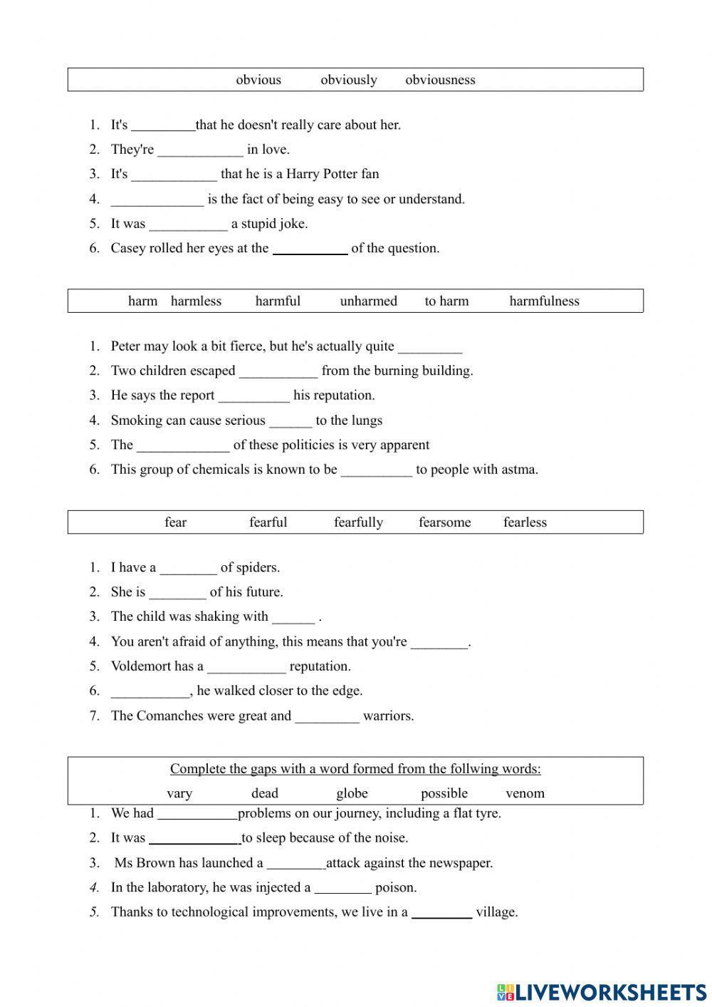 Word formation practice unit 6 1916 | Mika_halina