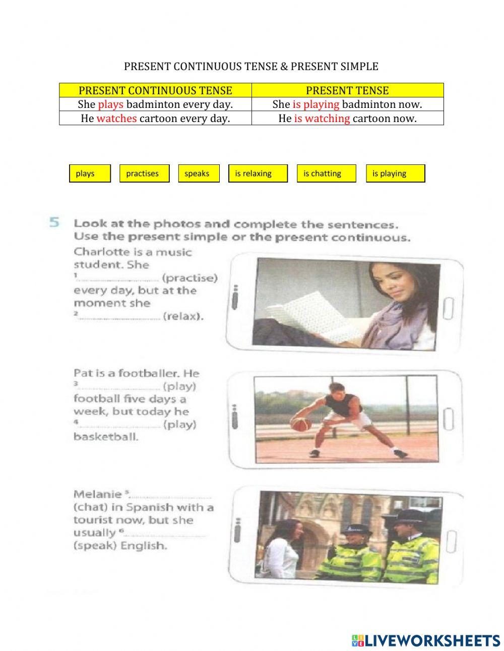 Tenses online exercise for 5 | Live Worksheets